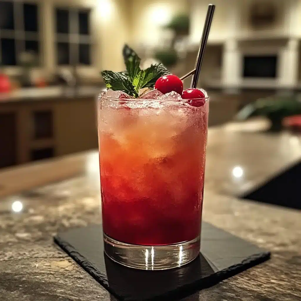 Christmas Cherry Fizz Mocktail